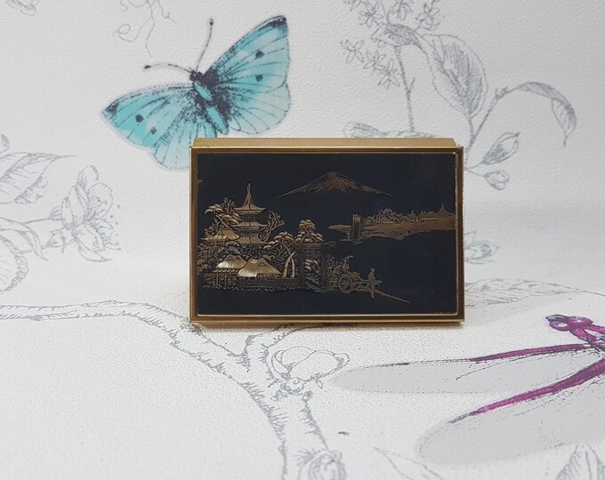 Vintage Damascene Powder Compact: Japanese Mount Fuji Scene - Etsy