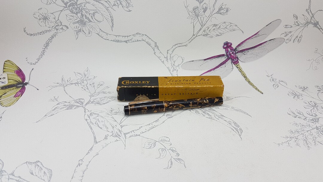 Croxley Fountain Pen, Mid-century Vintage Ink Pen, Antique Lever Fill ...