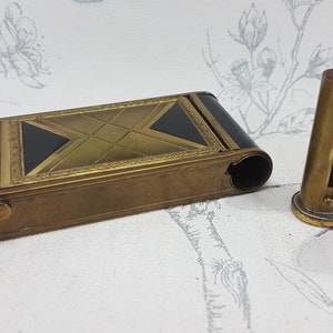 Vintage Camera Powder Compact Art Deco Black Enamel Combined - Etsy