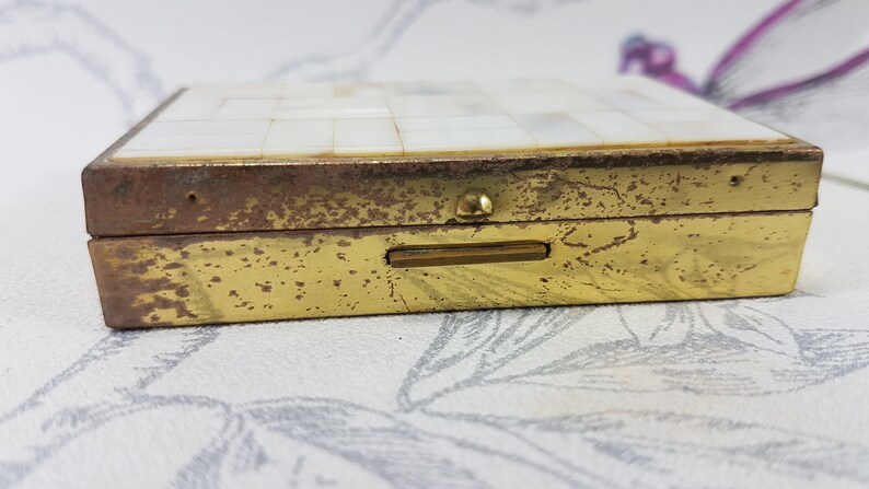 Vintage Musical Powder Compact Clover Mother of Pearl Musical | Etsy UK