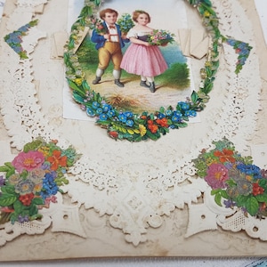 Antique Greeting Card, Victorian Paper Lace Greeting Card, Antique ...