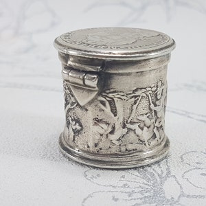 Antique Sterling Silver Pill Box: Dutch 1846 Amsterdam, George I ...
