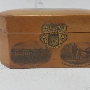 Antique Mauchline Ware Jewellery Box, Fabric Lined Mauchline Ware ...