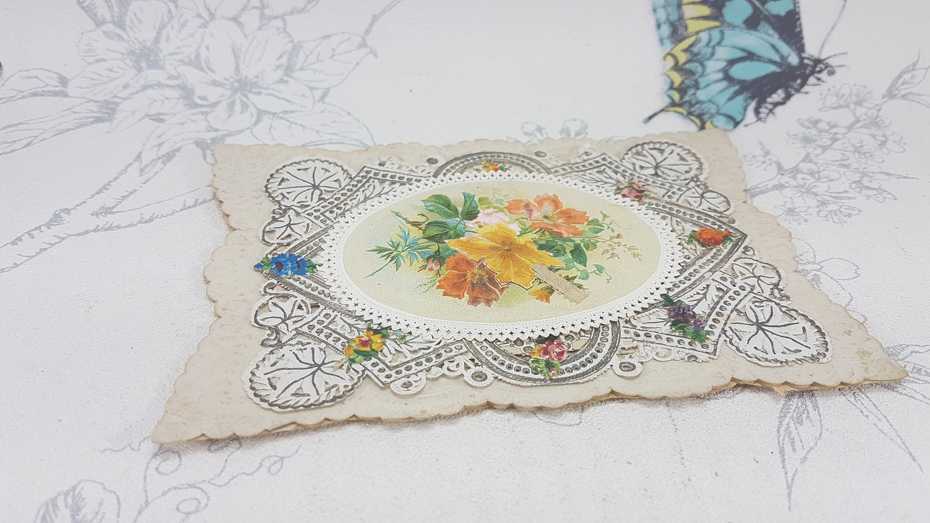 Victorian Greeting Card Antique Paper Greeting Card With Hand - Etsy