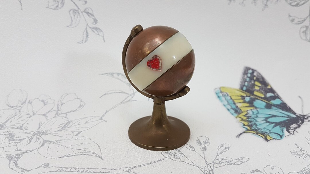 Vintage Brass Bridge Trump Indicator Globe, Art Deco Brass and Copper ...