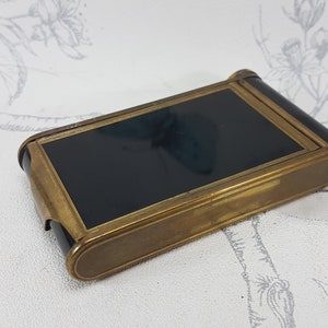Vintage Camera Powder Compact, Art Deco Black Enamel Combined Powder ...