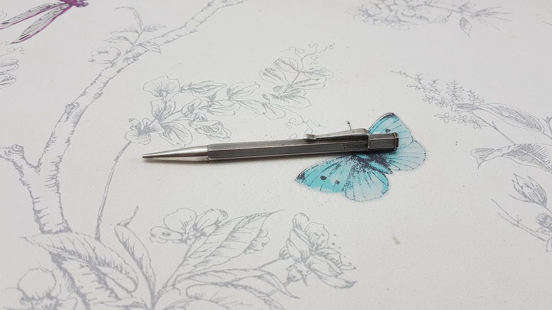 Vintage Sterling Silver Mechanical Pencil, Engine Turned Hallmarked ...