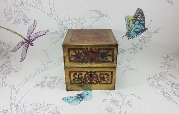 Antique French perfume box, French boulle cube shaped… - Gem