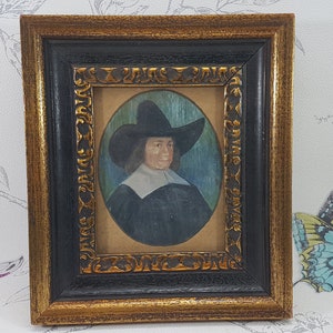 Vintage Original Portraits, Puritan Lady, Puritan Gentleman, Original ...