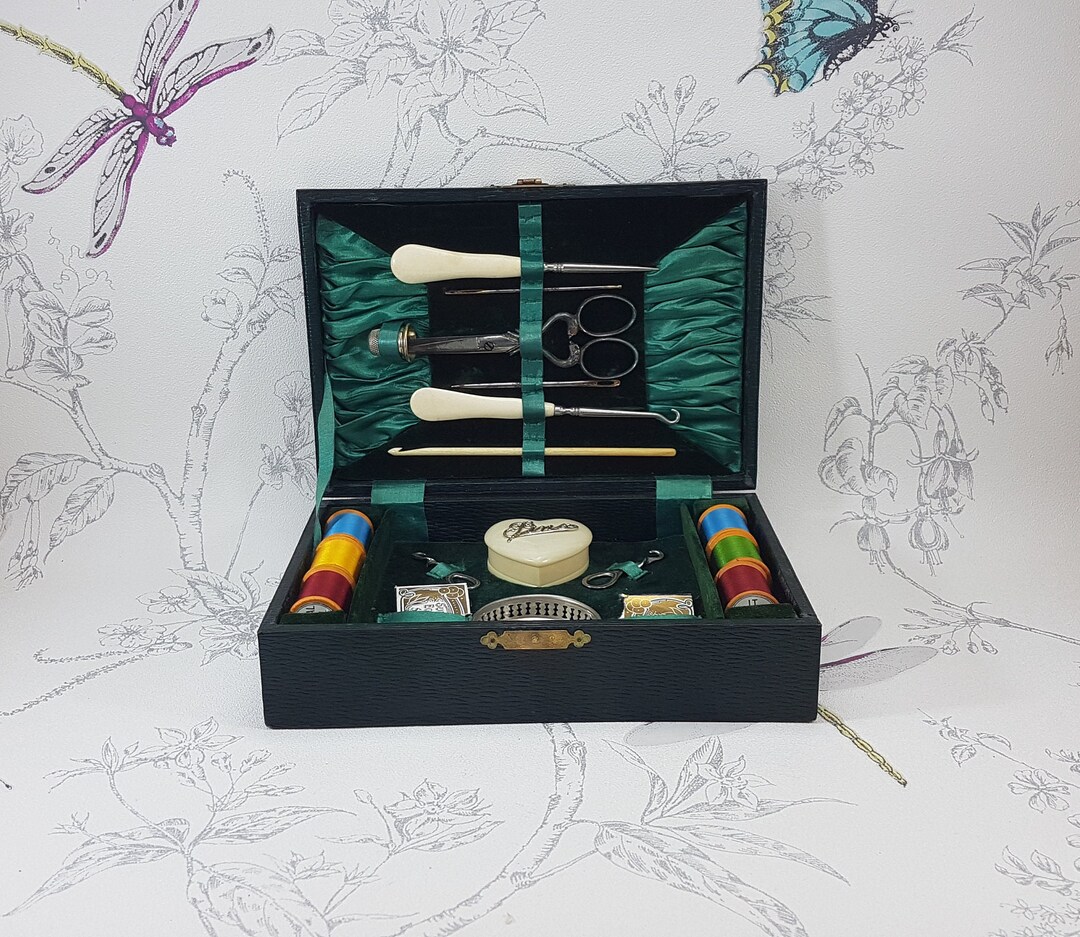 Antique Sewing Box, Edwardian Sewing Box, Early 20th Century Sewing ...