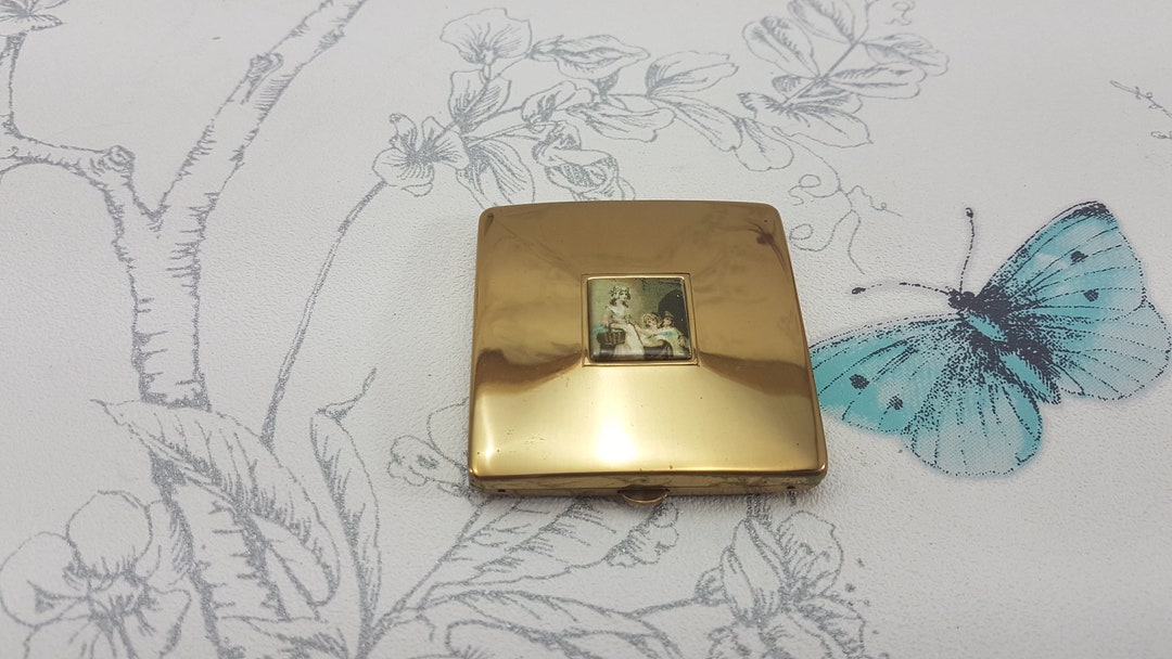 Vintage Yardley Powder Compact, Small Gold Tone Square Yardley Compact ...
