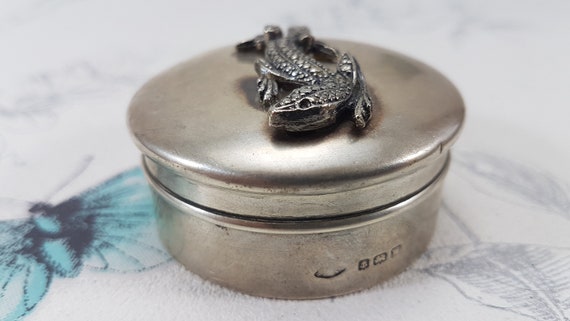 Antique silver powder box, unusual 1920s sterling sil… - Gem