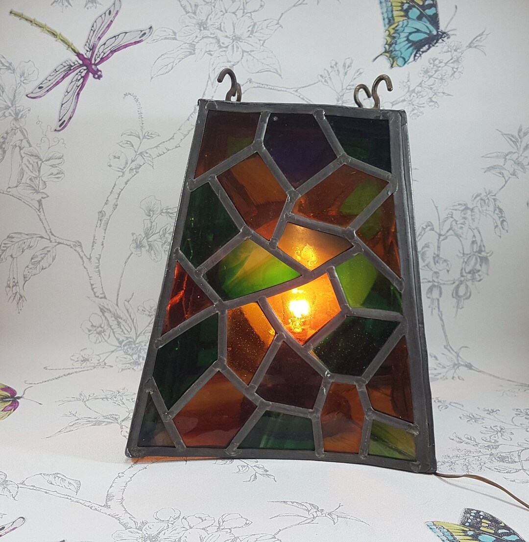 Antique Leaded Stained Glass Lantern, Late Victorian to Early Edwardian ...