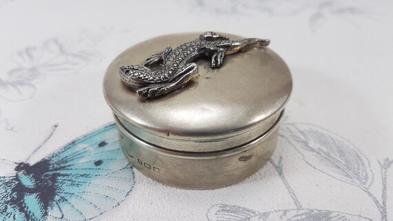 Antique silver powder box, unusual 1920s sterling sil… - Gem