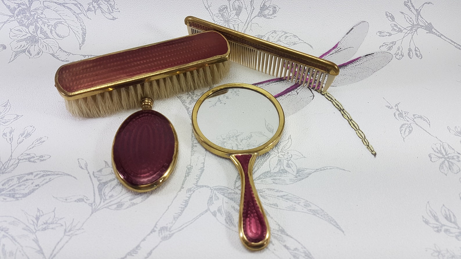 Art Deco Engine Turned Vanity Set Vintage Art Deco Perfume - Etsy