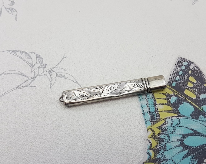 Antique Silver Pencil Holder Case, Sterling Silver Pocket Pencil Holder ...