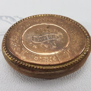 Victorian Baxter Print Pincushion: Antique Gilt Souvenir Needle Box ...