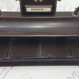 Vintage Perpetual Calendar and Desk Tidy, Art Deco Desktop Perpetual ...