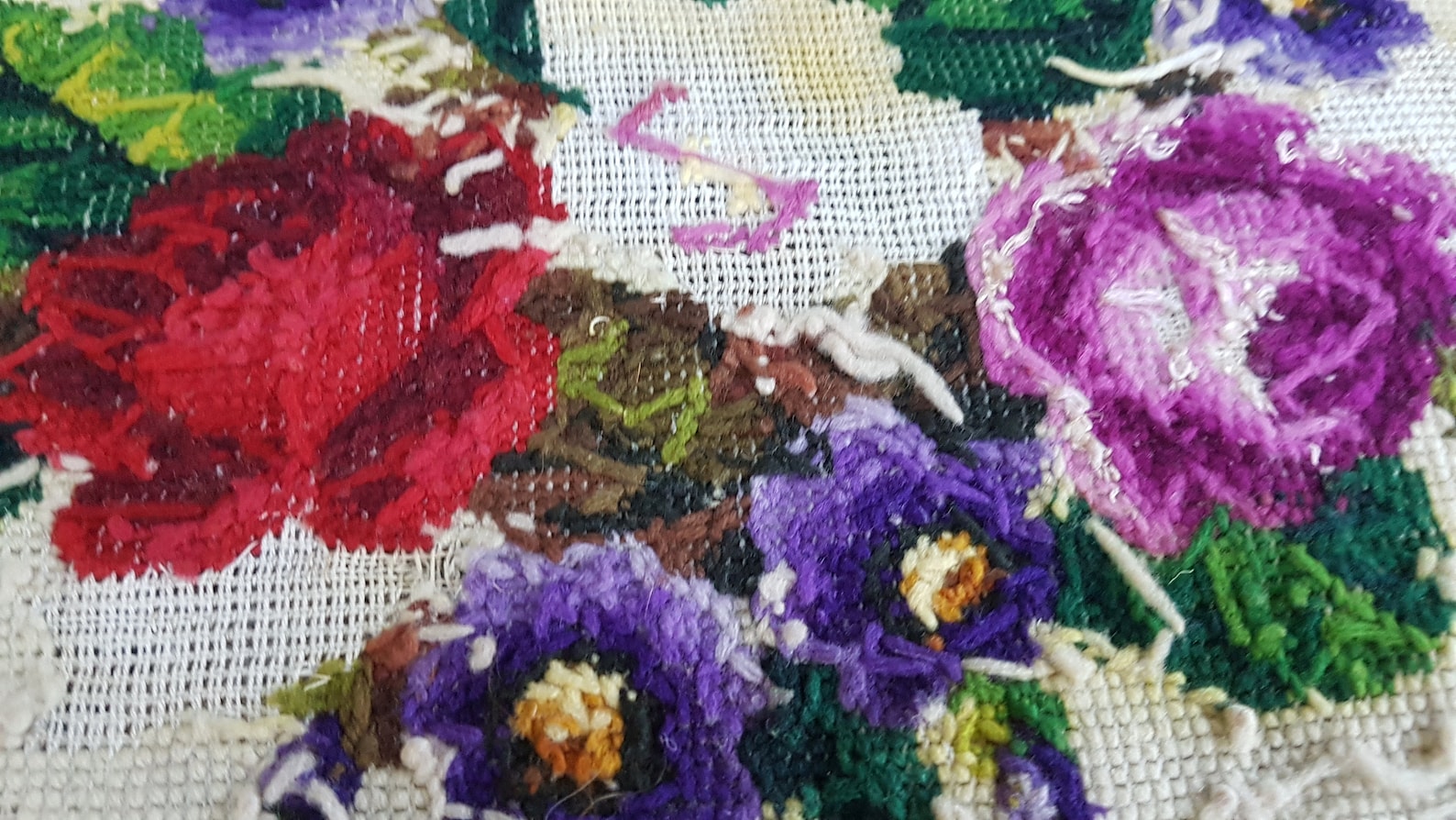 Antique Embroidery Panel Hand Stitched Wool Seed Bead Panel - Etsy UK