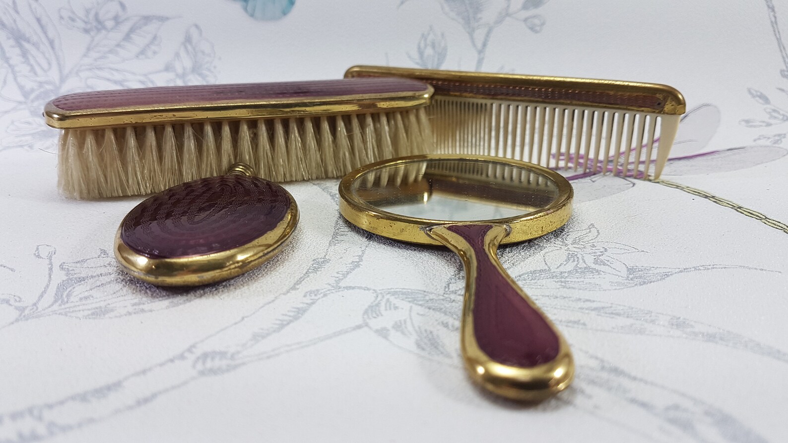 Art Deco Engine Turned Vanity Set Vintage Art Deco Perfume - Etsy