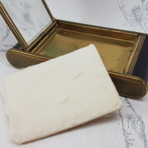 Vintage Camera Powder Compact, Art Deco Black Enamel Combined Powder ...