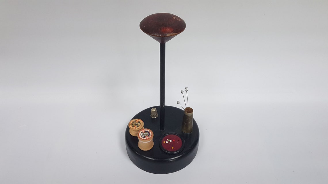 Antique Wooden Hat Stand With Hatpin Holder Pincushion and - Etsy UK
