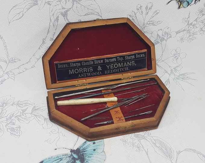 Antique Wooden Needle Box, Morris and Yeomans 'the Irene' Wooden Needle ...