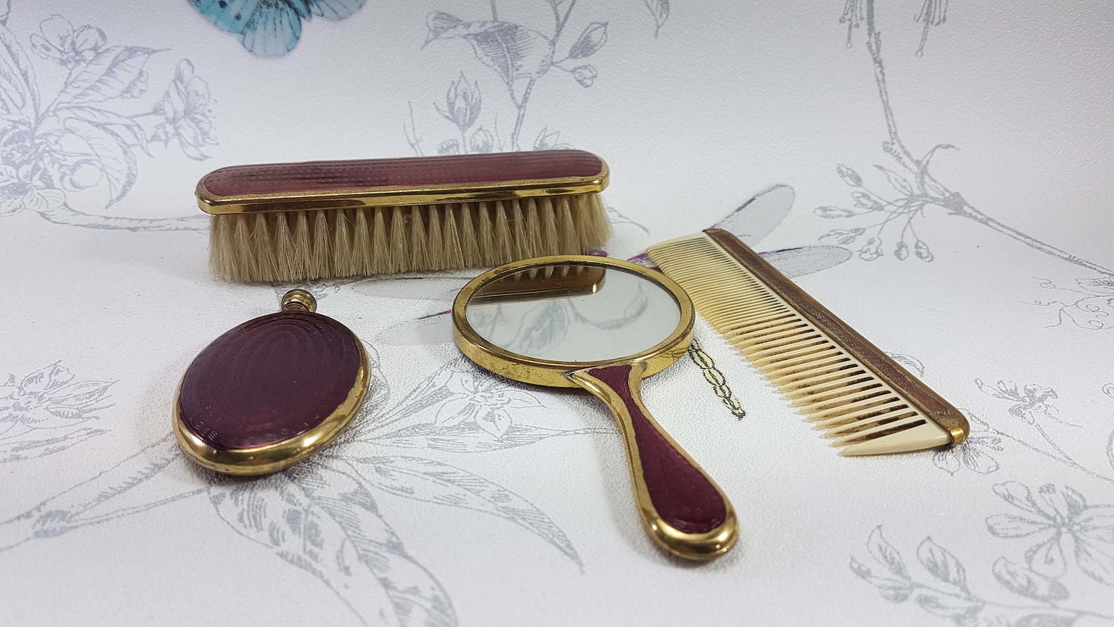 Art Deco Engine Turned Vanity Set Vintage Art Deco Perfume - Etsy