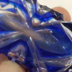 Victorian Blue Overlay Cut Glass Scent Bottle With Hinged Silver Lid ...