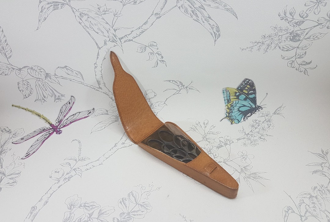 Antique Brown Leather Scissor Case, Antique Hard Leather Scissor Case ...