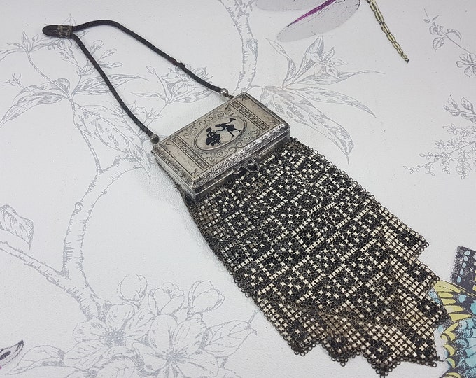 Vintage Whiting and Davis Mesh Flapper Bag Powder Compact, Art Deco ...