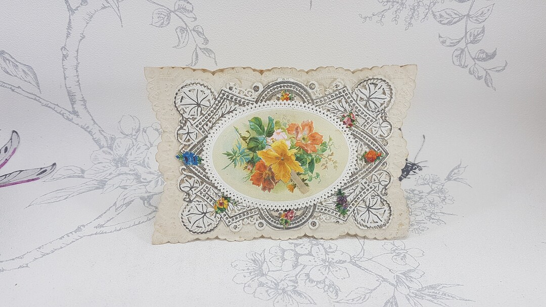 Victorian Greeting Card, Antique Paper Greeting Card With Hand Written ...