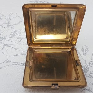 Art Deco Powder Compact, Vintage Gilt Metal and White Enamel Compact ...