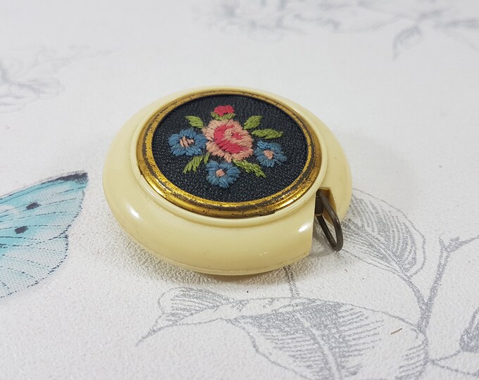 Vintage Retracting Dean Sewing Tape Measure, Vintage Petit Point Tape ...