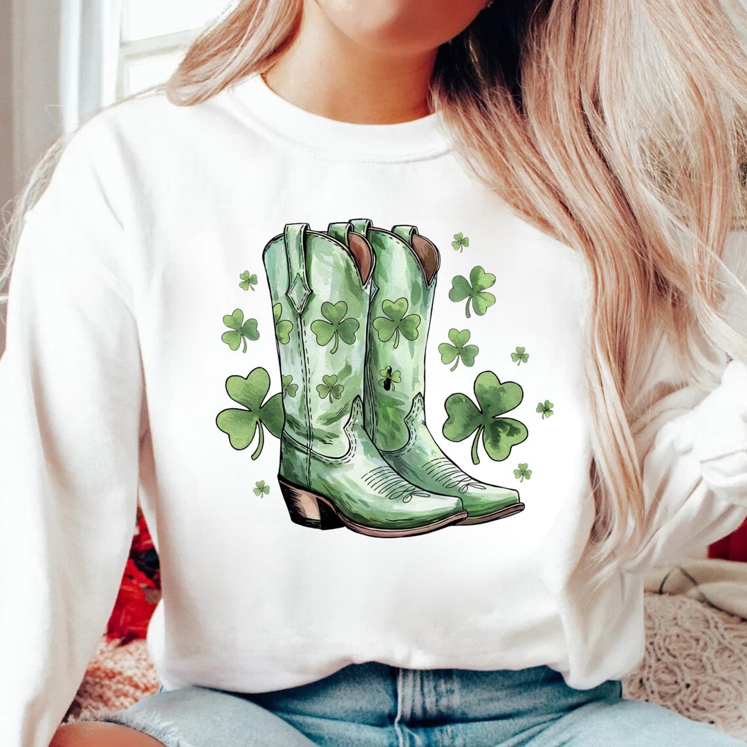 St. Patrick Boots Png, St Patricks Day Cowgirl Boots Png, Png St ...