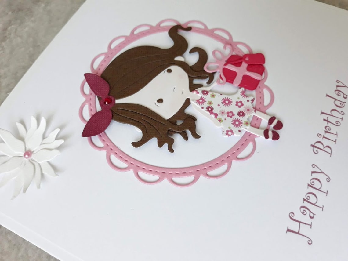 Birthday Card : Cute Girl Birthday Card, Personalised Birthday Card ...