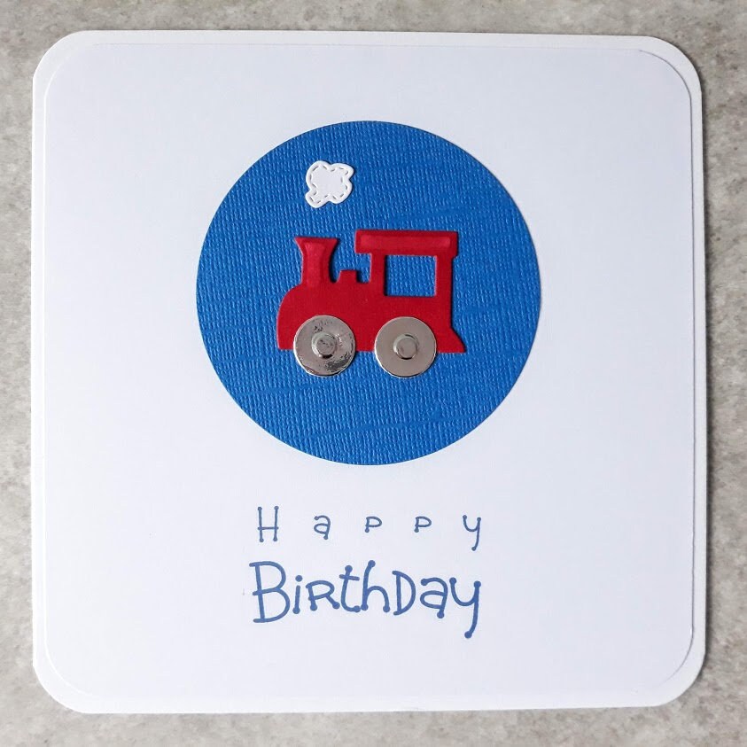 Train Birthday Card, Birthday Card, Greeting Card, Train Card, Card for ...