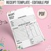 Receipt Template Editable Flower Invoice Template Order - Etsy