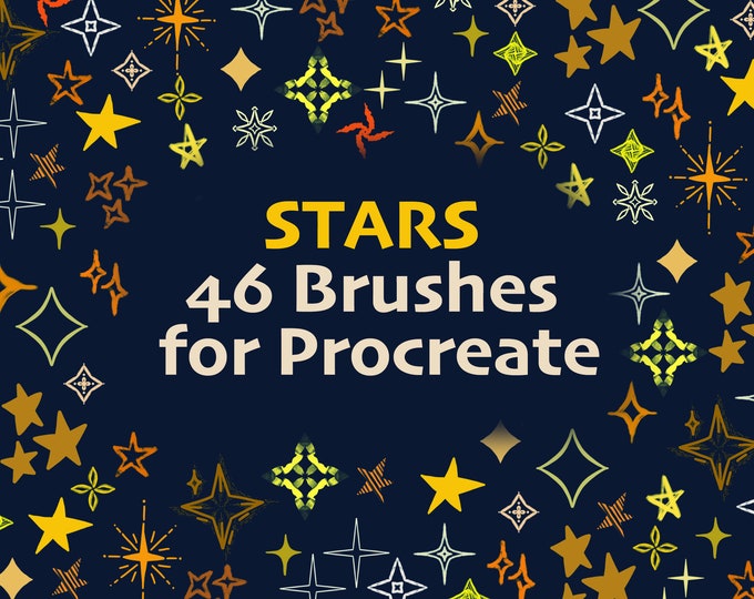 46 Stars Procreate Brush Procreate Stars Stamp Brushes for Procreate ...