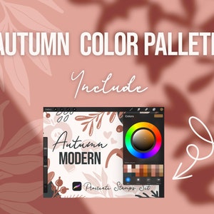 Autumn Modern Leaf Leaves Brushes Procreate - Stamps Digital for iPad ...