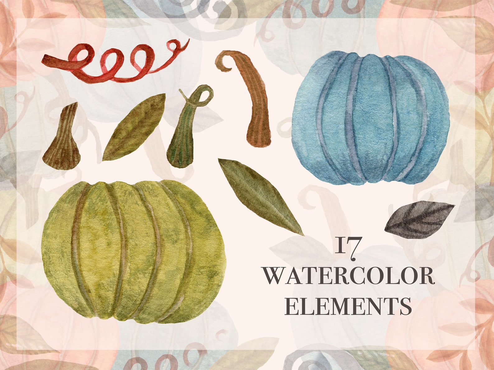 Watercolor Pumpkin Clip Art Hand Painted Pumpkins Png - Etsy