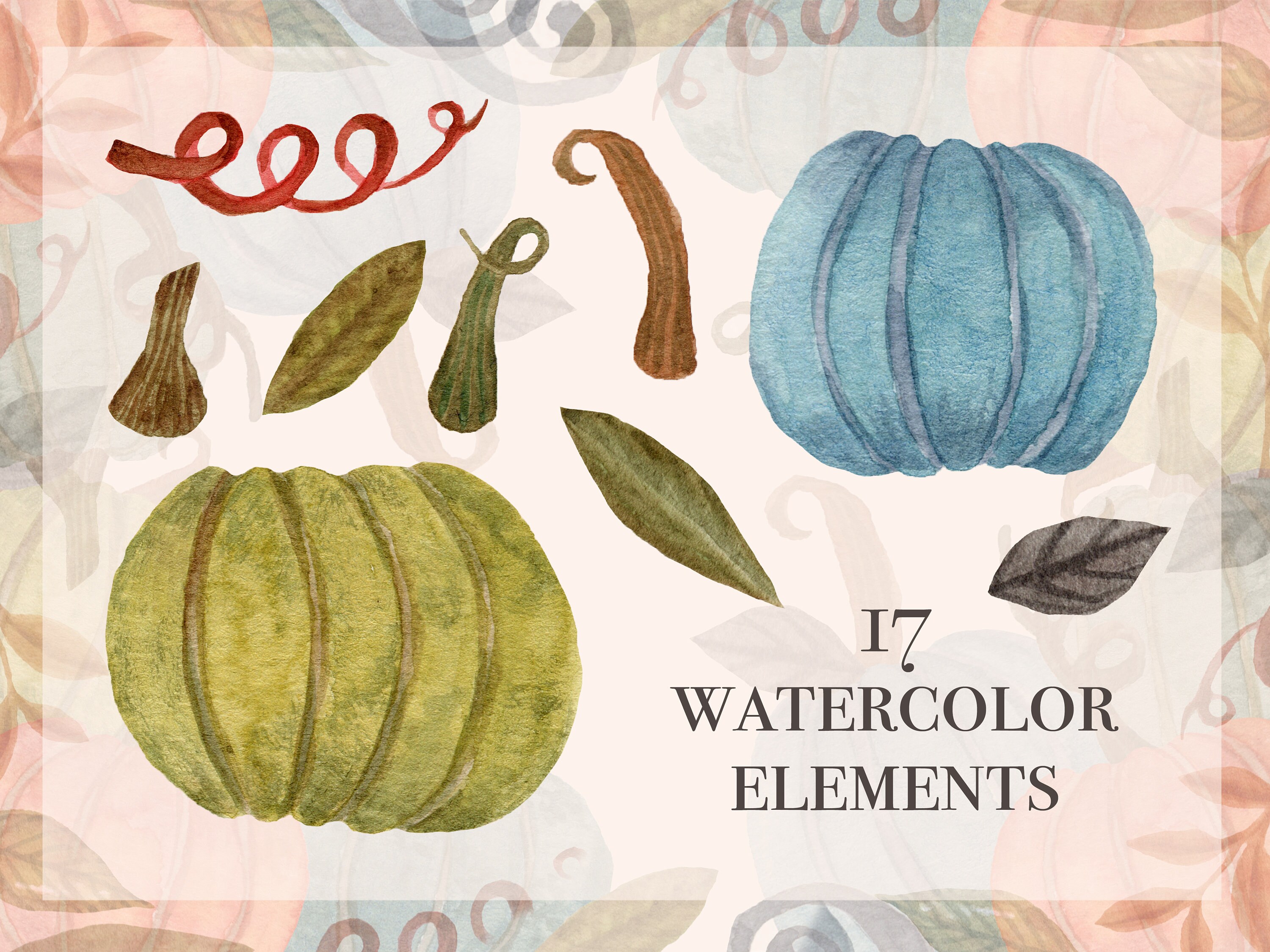Watercolor Pumpkin Clip Art Hand Painted Pumpkins Png - Etsy