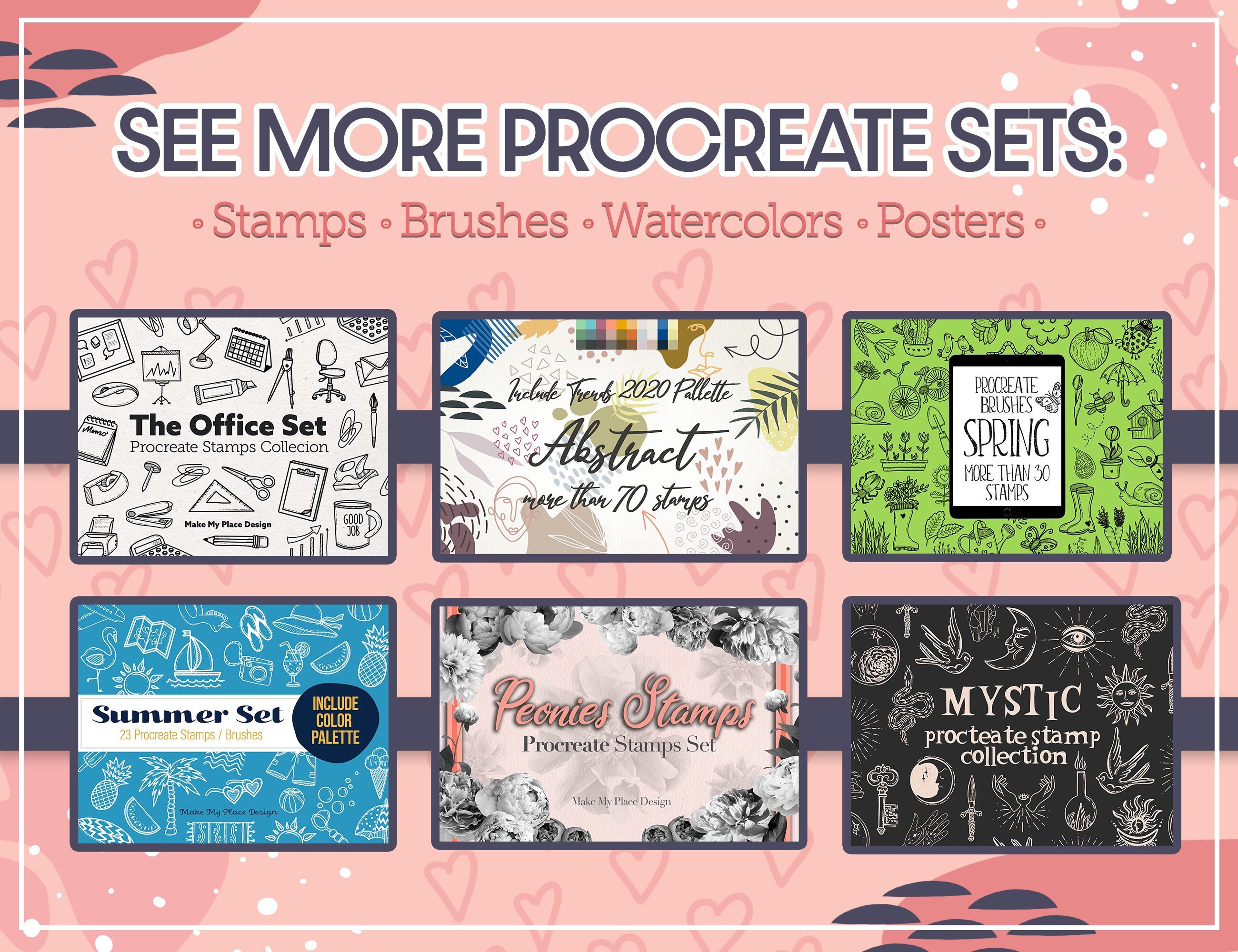 Spring Shapes Brushes Procreate Stamps Flower Garden - Etsy