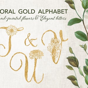 Floral Alphabet PNG Clipart, Gold Letter, Decorative Alphabet, Letters ...