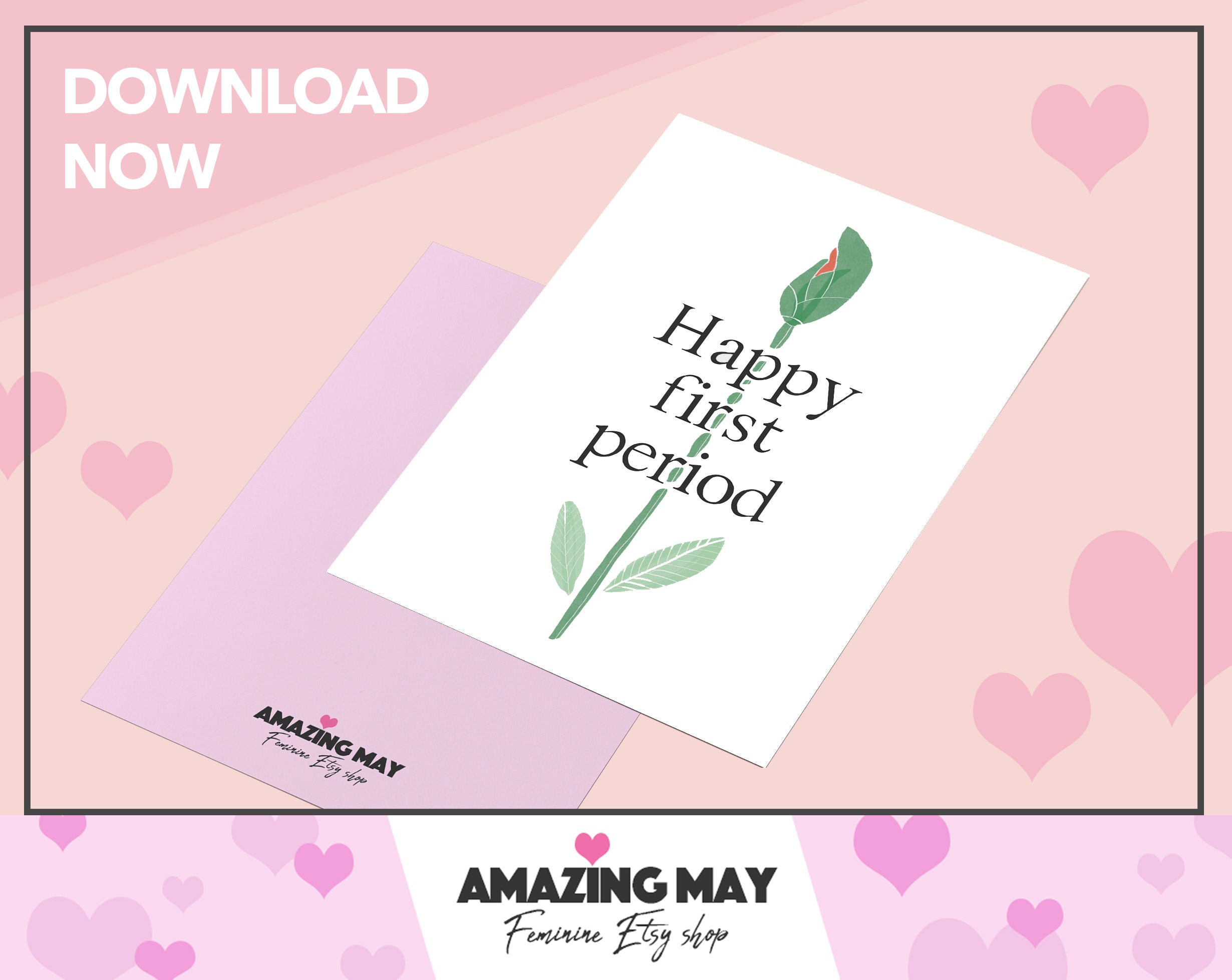 First Period Card Kit Celebration Print Now Girl Power - Etsy Singapore