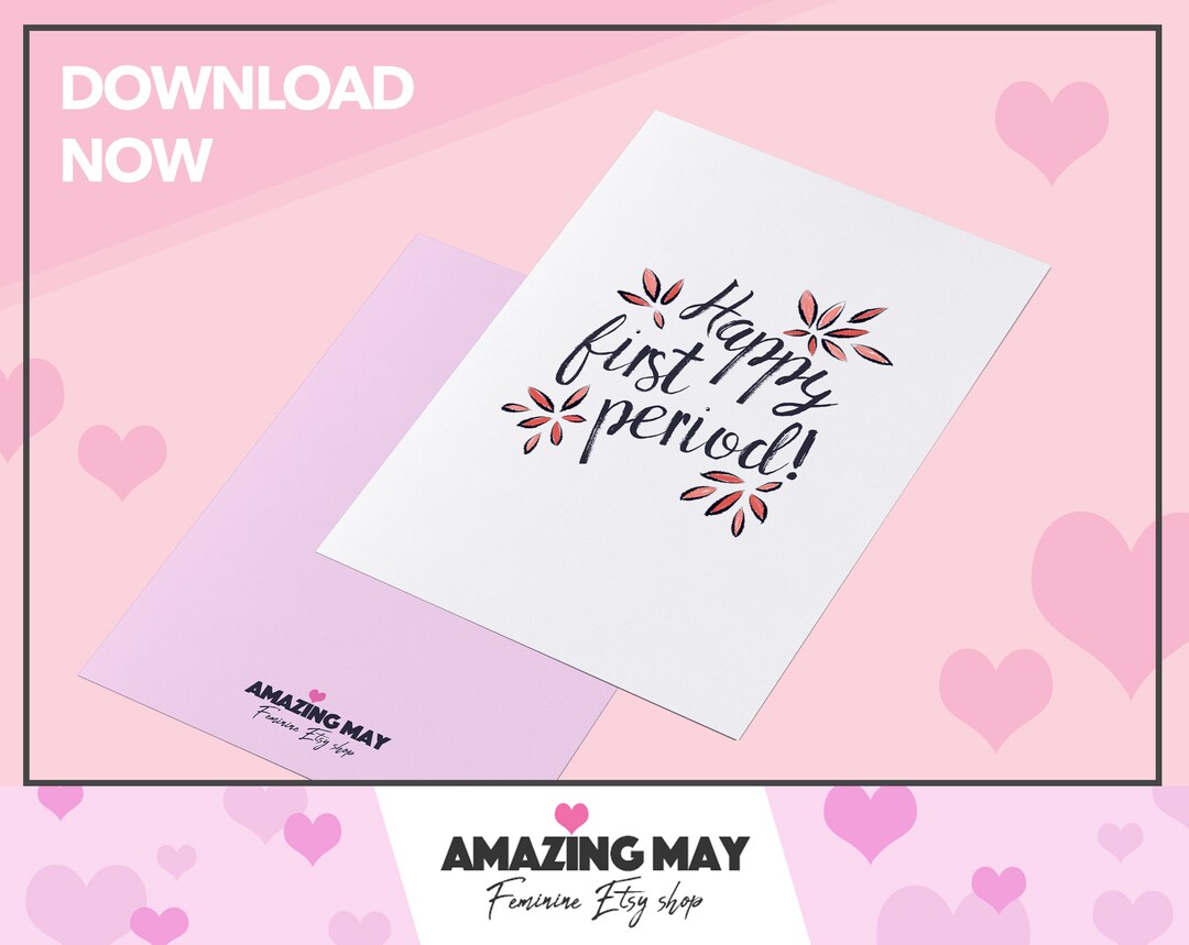 First Period Card for Girl, Daughter - Celebration Party! * Print Now ...