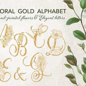 Floral Alphabet PNG Clipart, Gold Letter, Decorative Alphabet, Letters ...