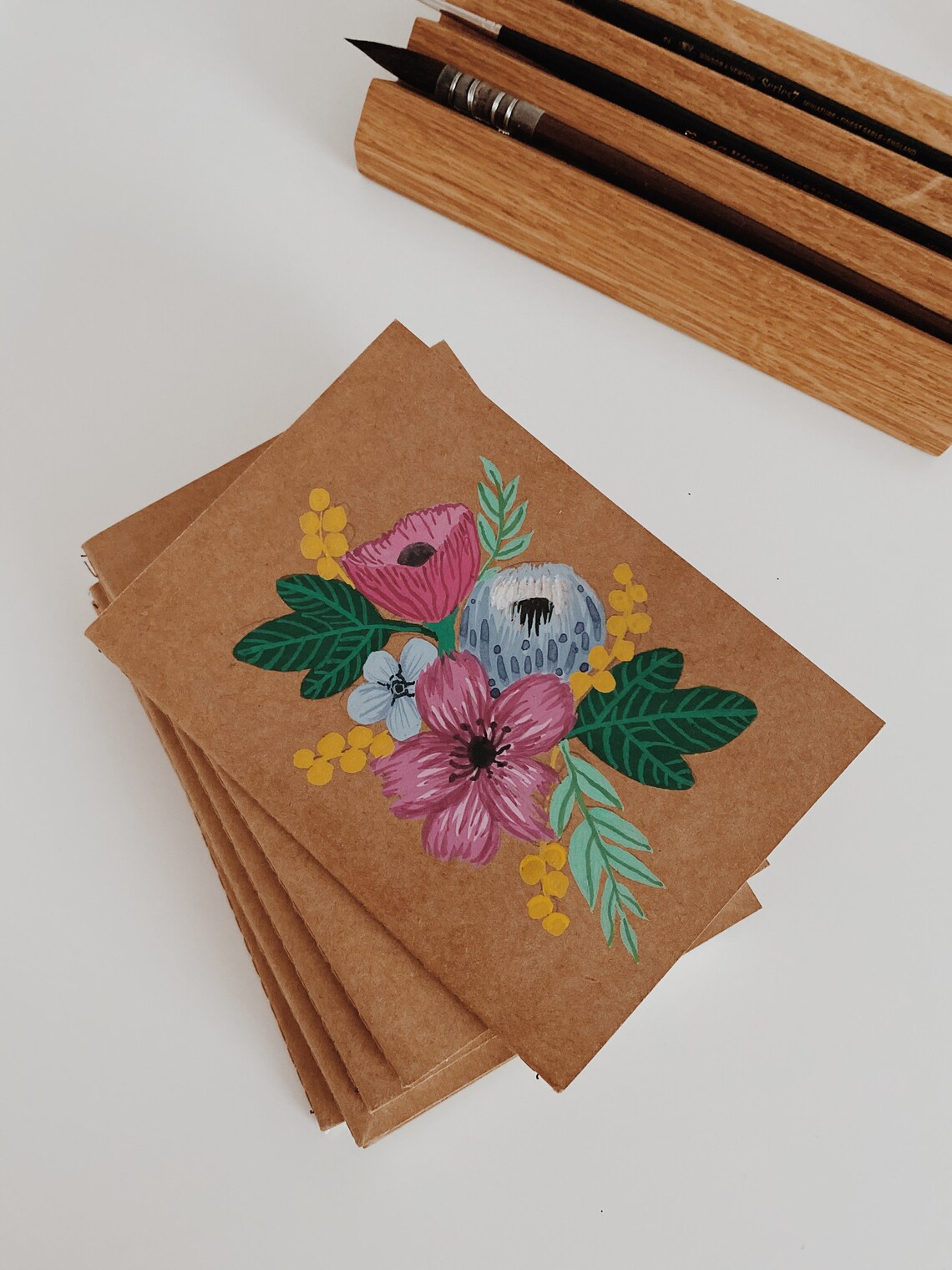 Hand Painted Flower Notebook Watercolour Gouache Clean | Etsy