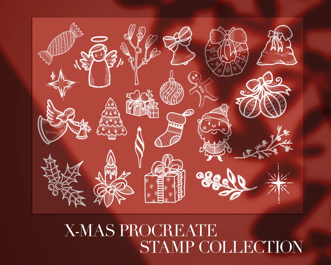 Procreate Christmas Stamps, Procreate Stamps, Winter Stamps for ...