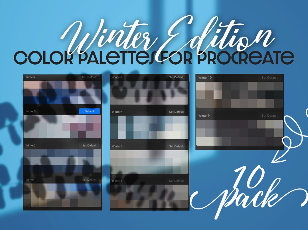 Winter Color Palette for Procreate 10 Pack - Stamps Digital for iPad - Etsy